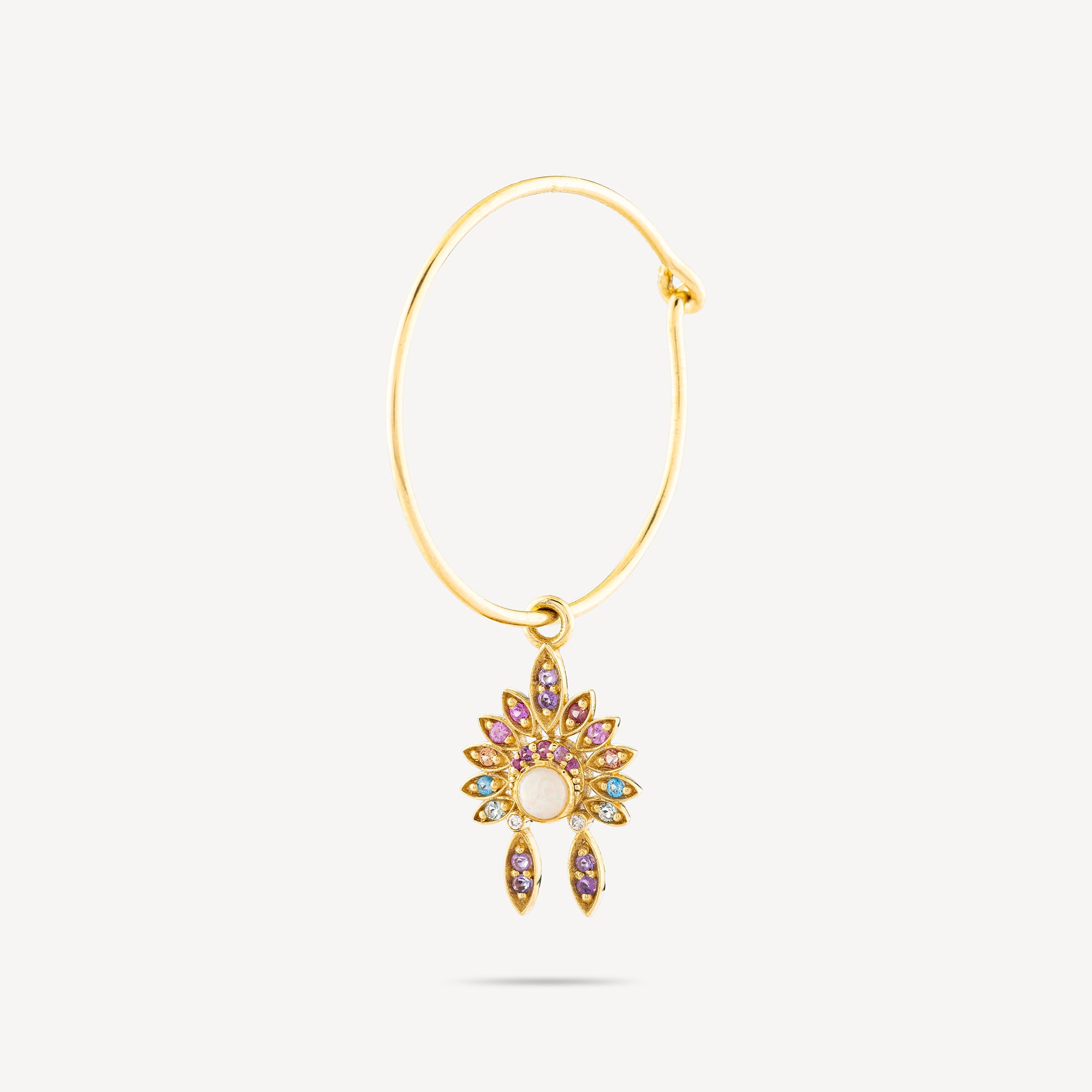 Shaman Creole yellow gold opal and sapphires - Woodbury - Creoles - Mad ...